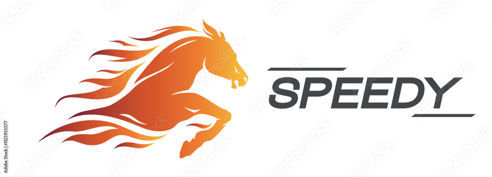 simple horse vector illustration as a symbol of speed, acceleration ...
