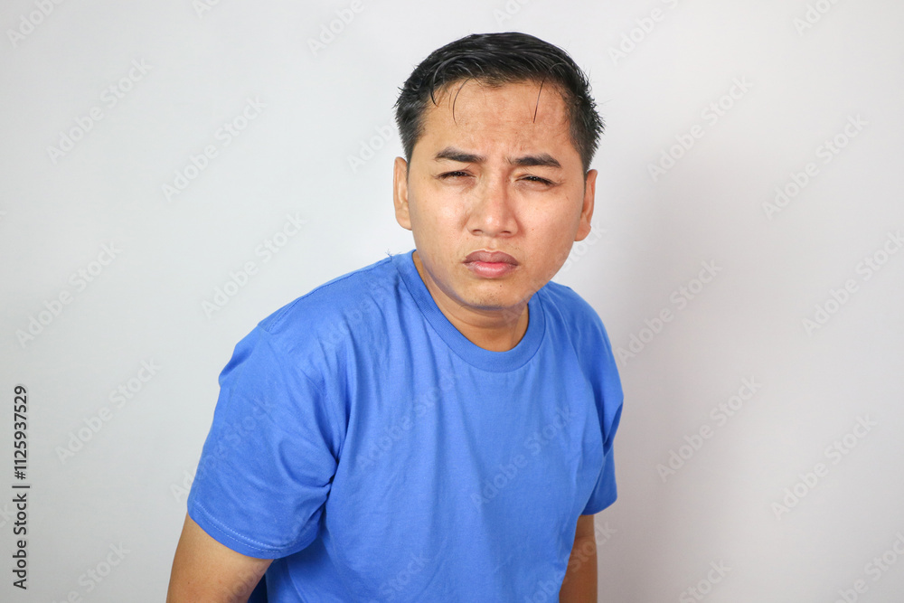 Poor Eyesight. Young Man Can't See, Having Problems With Vision ...