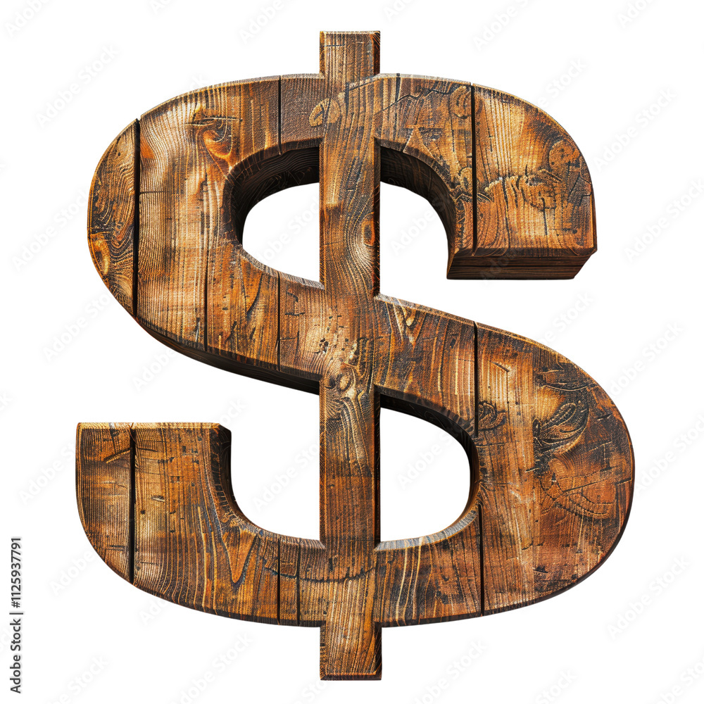 Stunning Wooden Dollar Sign A Unique Blend of Nature and Wealth ...