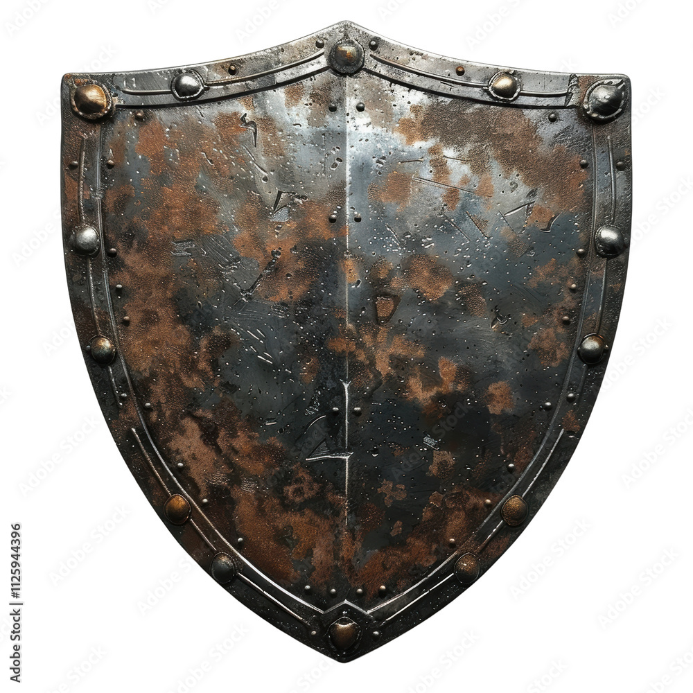 A Rusted Warriors Shield A Vintage Symbol of Protection and Battle in ...