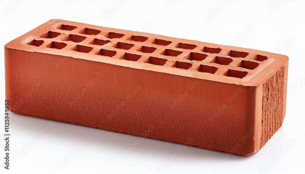 Red brick isolated on white background. Essential construction material ...