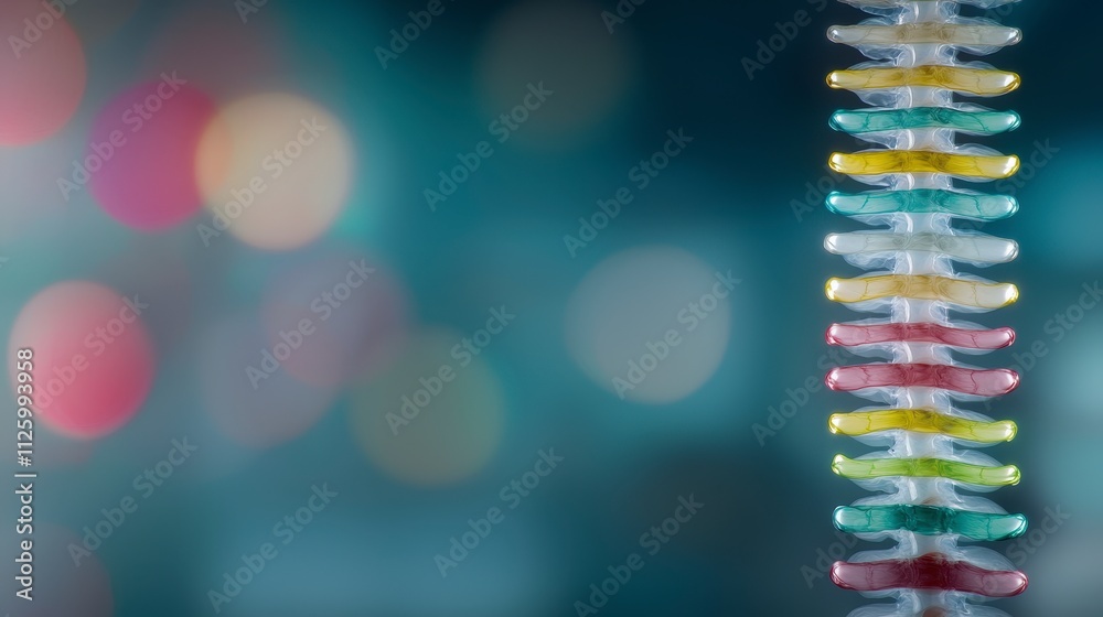 Colorful Spine X Ray Medical Anatomy Healthcare Human Body Vertebrae ...