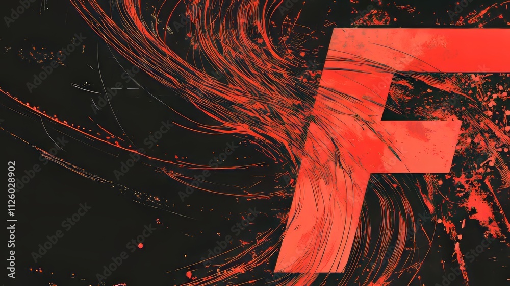 Black and red image with dynamic red lines and a bold "F" letter ...
