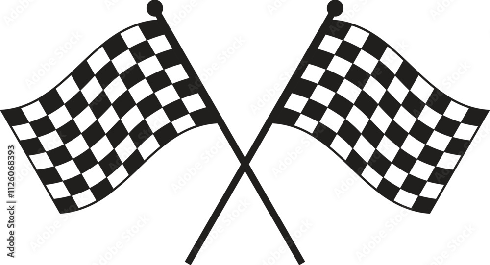 two crossed checkered flag racing flag finish line flags NASCAR Racing ...