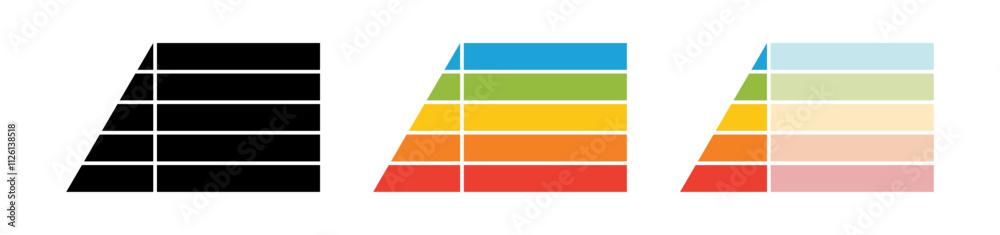 Levels of triangular pyramid. Half triangle pyramid chart. Maslow layer ...