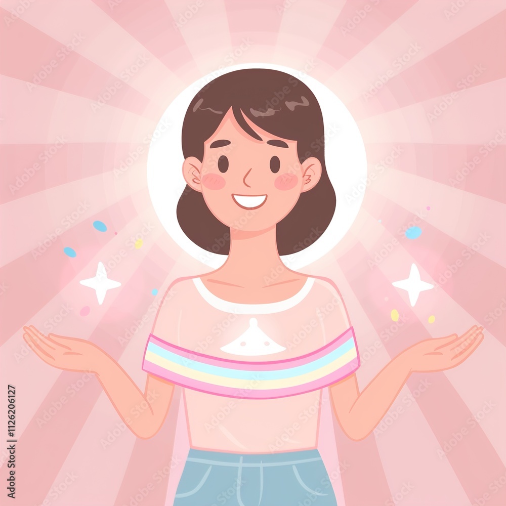 Transgender Day of Visibility Social Media Illustration Cartoon Hand ...