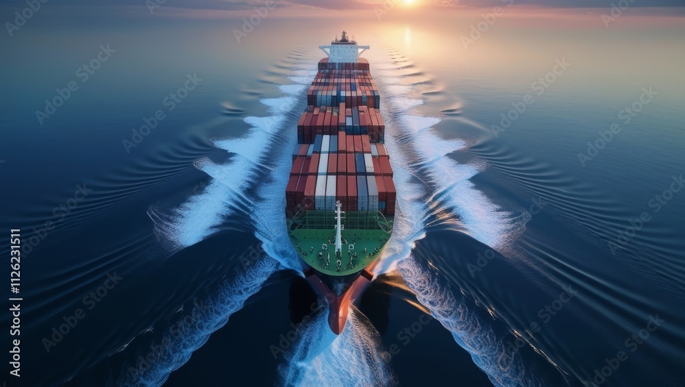 Ship of Business Logistics Cargo concept and the map global partner ...