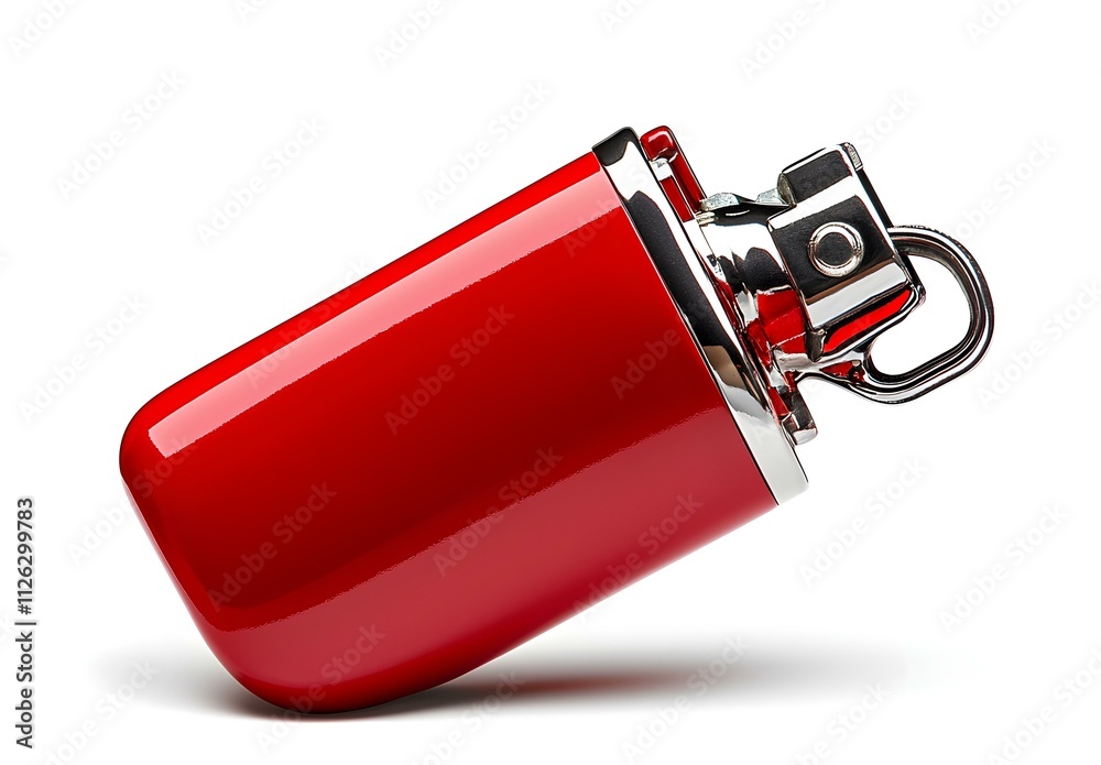 Red fire lighter, isolated on white background, designed for easy ...