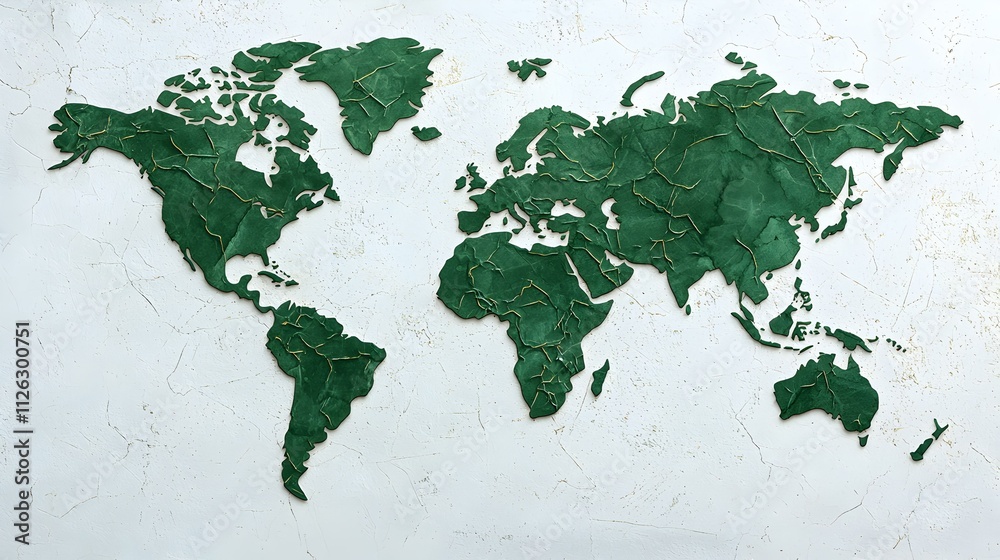 Watercolor World Map, vibrant hues blend to create an artistic ...