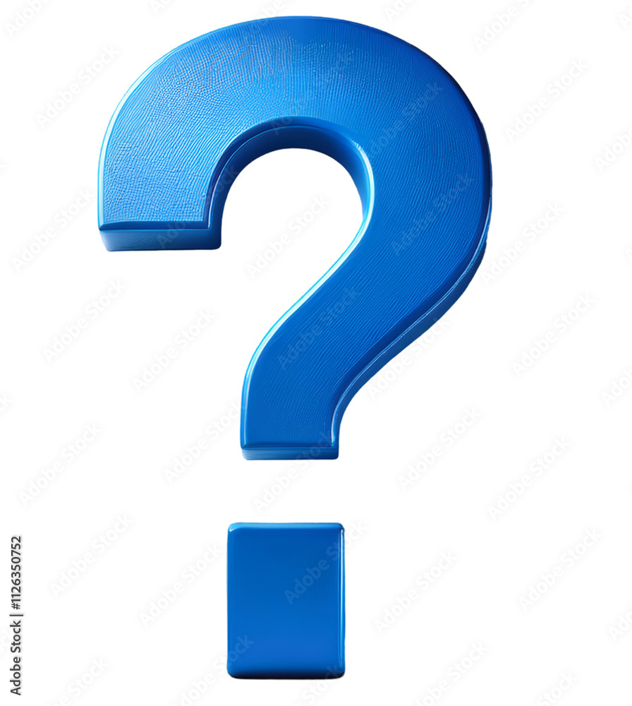 blue Question mark full view isolated on a transparent background ...