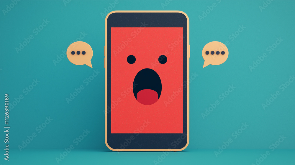 Prevention Spam Calls on Mobile Phones. smartphone with red screen ...