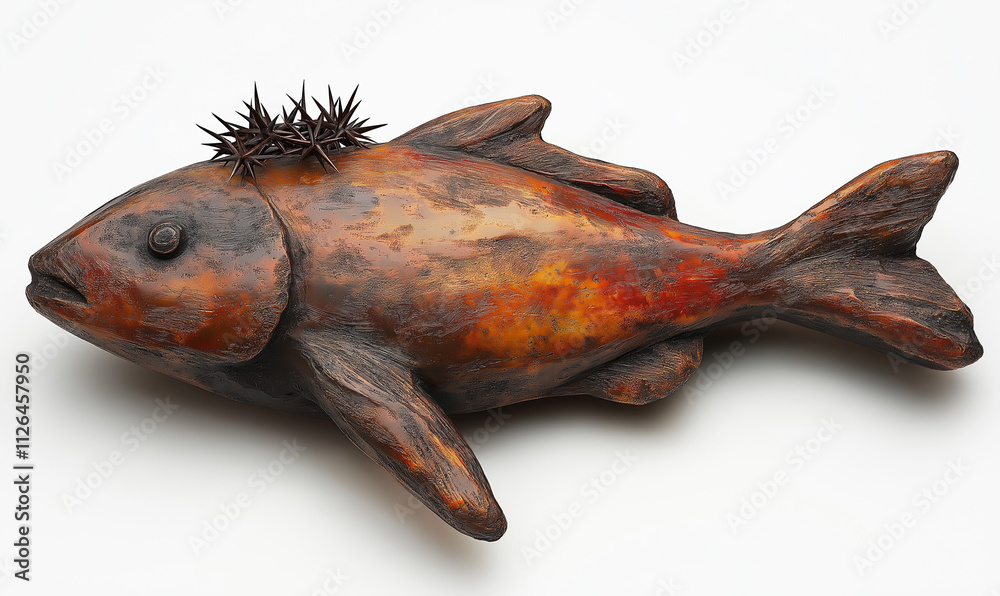 Jesus Fish Symbol with Crown of Thorns Stock Photo | Adobe Stock