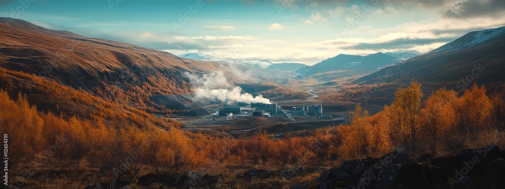 Geothermal volcano power plant in Iceland generating green energy ...