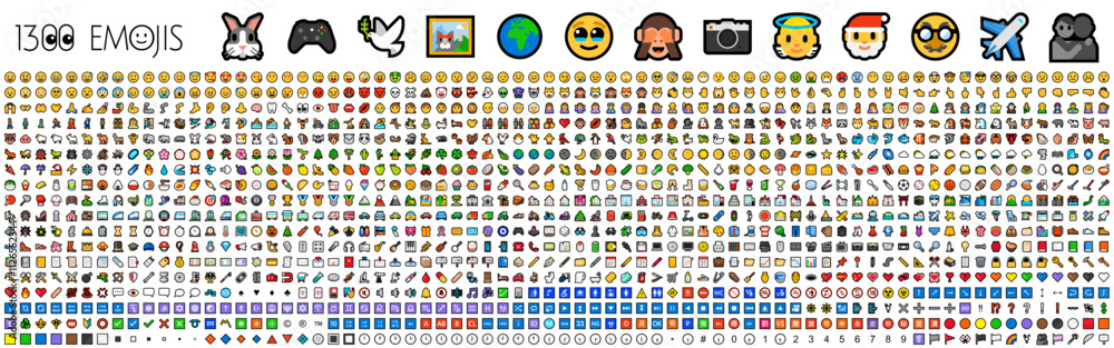 Microsoft Windows 11 Emojis. Complete Set Stock Vector | Adobe Stock