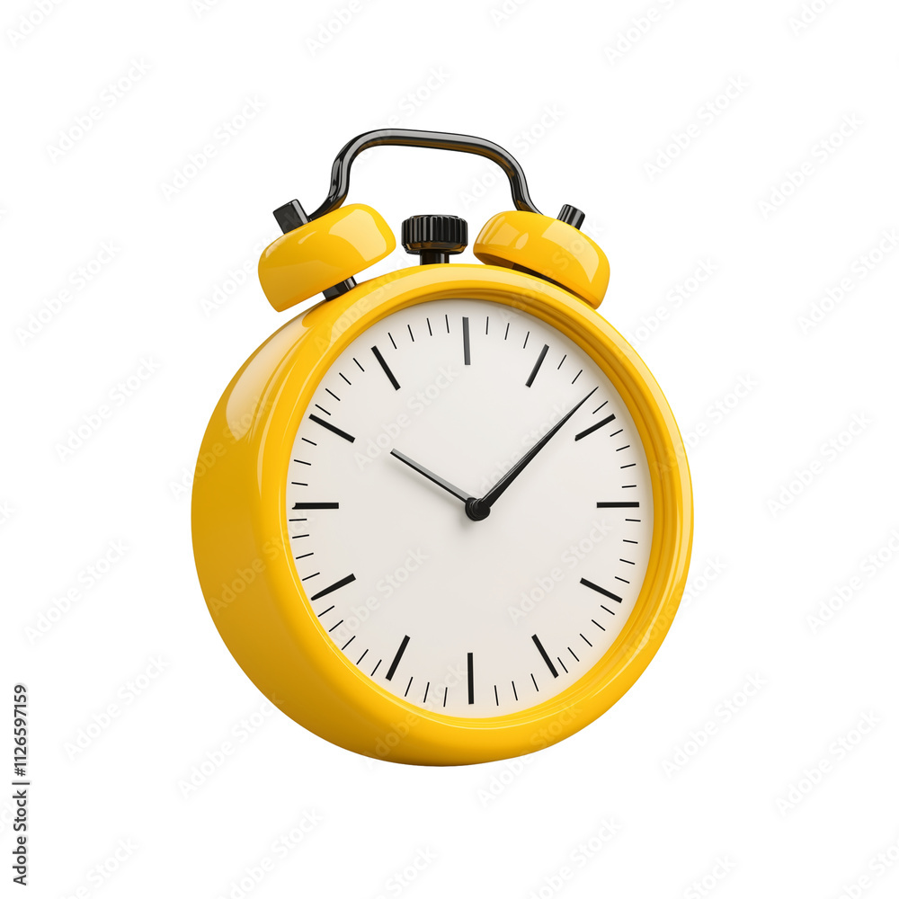 3D icon of yellow stopwatch with bold time markers isolated on ...