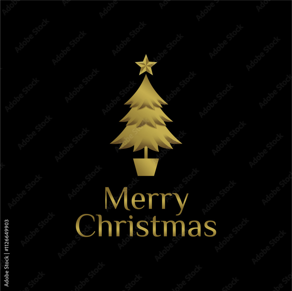 Christmas tree ornament vector Christmas tree logo, modern logo with ...