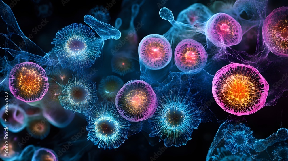 Glowing cancer cells morph into crystalline structures, their surfaces ...