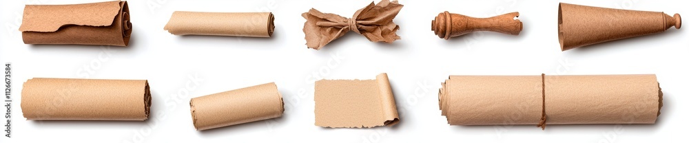 An animation of craft paper falling down on a transparent background ...