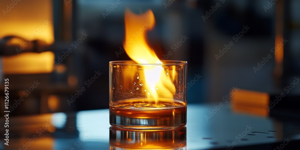 Alcohol burner in action, showcasing the combustion of dry alcohol ...
