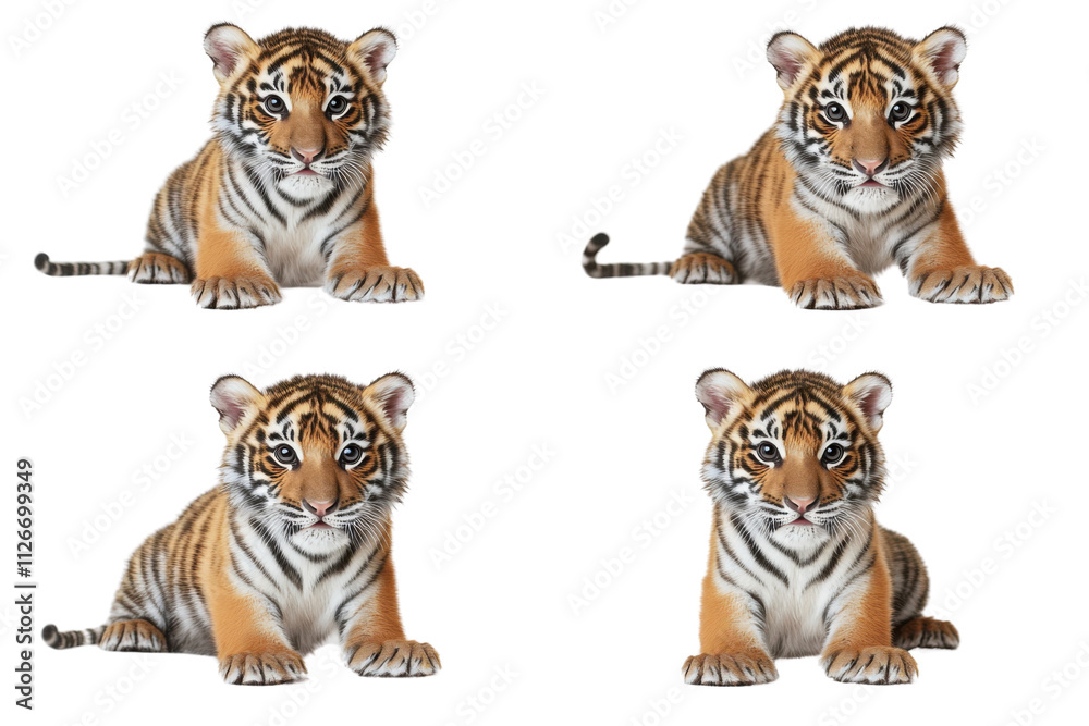 Bengal tiger cubs in adorable poses, provided as a transparent PNG ...