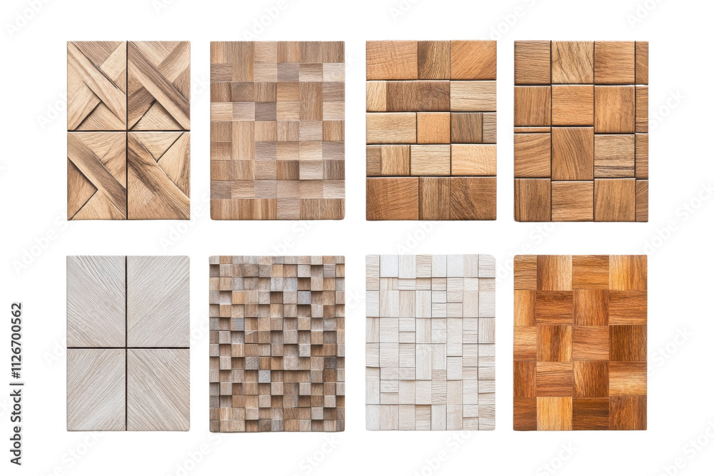 Wooden texture patterns PNG set with various intricate designs ...