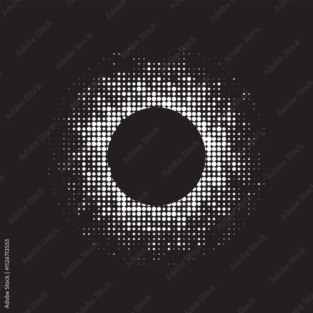 Grunge spray stencil square frame. Gradient ink splatter dots template ...