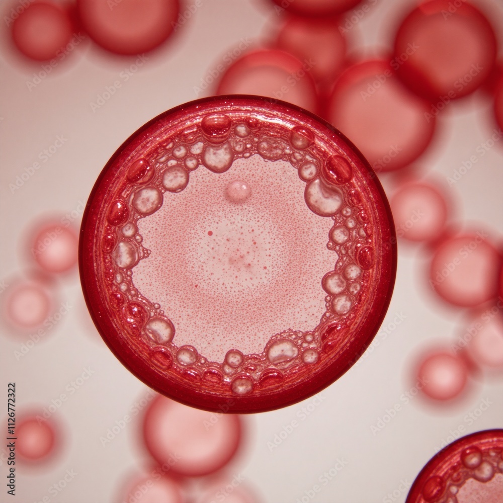 Close-up illustration showing microscopic view of anemia deficiency in ...