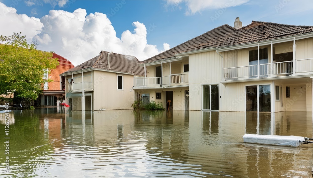 Flooded House A Disturbing Scene of Rooms Filled with Water ...