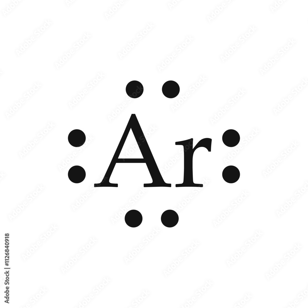 Lewis structure of argon (Ar) icon symbol Stock Vector | Adobe Stock