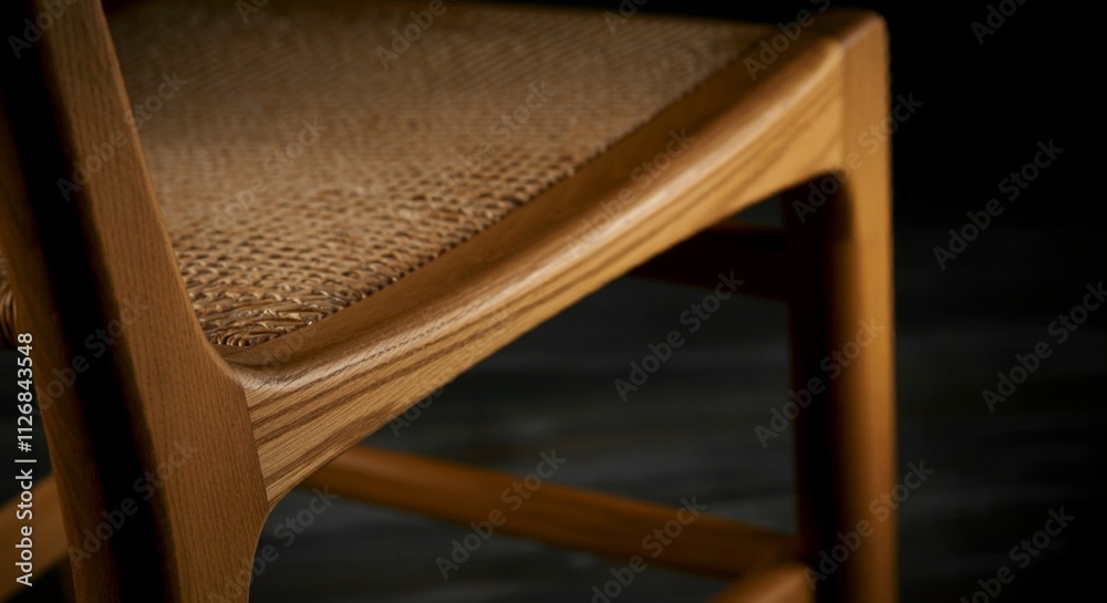 Macro Shot of Wooden Chair Leg: Smooth Curved Shape and Grain Details ...
