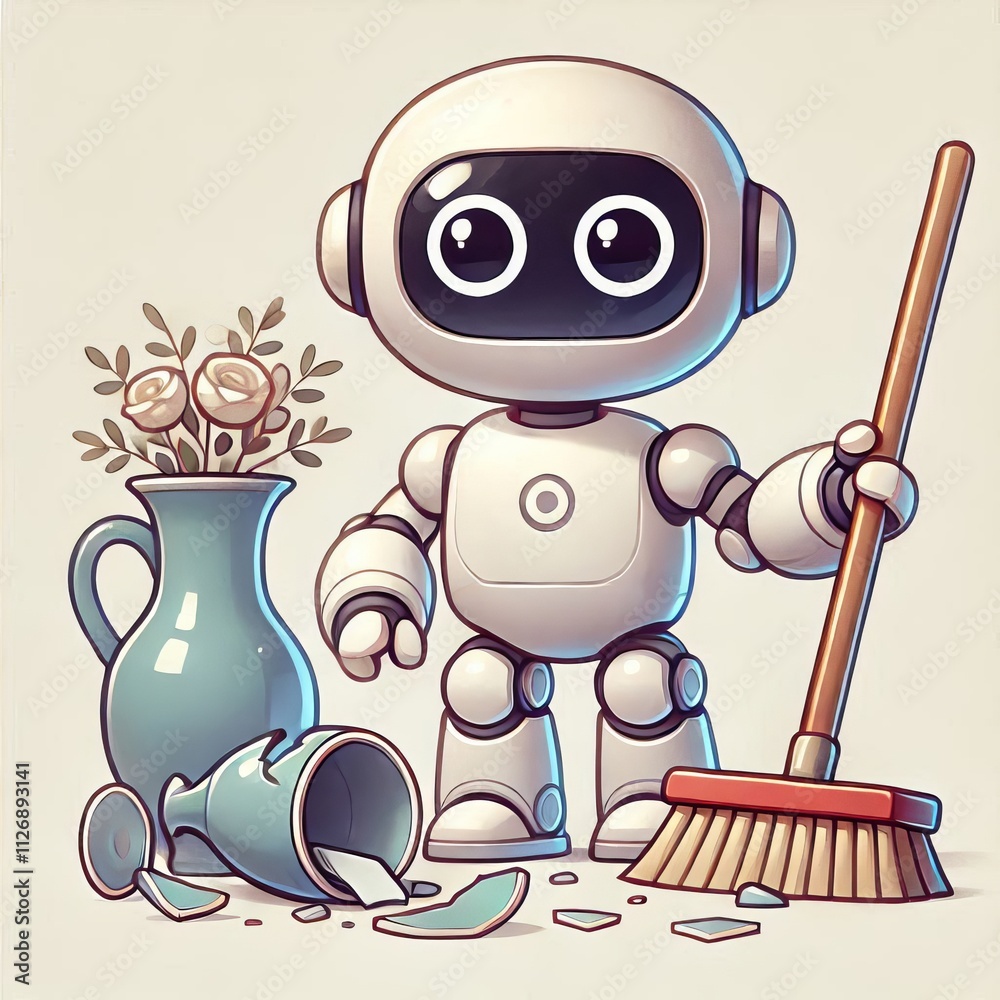 Oops My Bad ai robot. Humorous visual symbolizing artificial ...