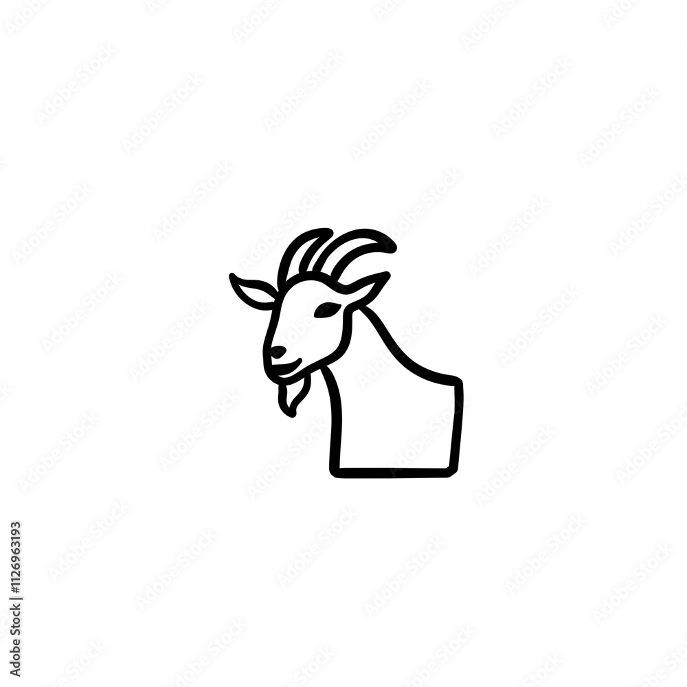 Simple Goat Icon Logo with Transparent Background PNG Stock ...