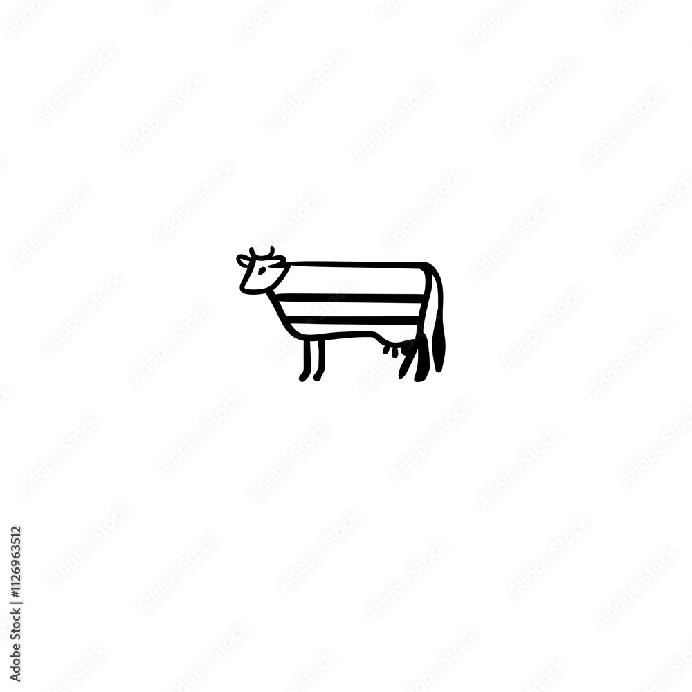 Transparent Cow Icon Logo for Dairy Farm PNG Stock Illustration | Adobe ...