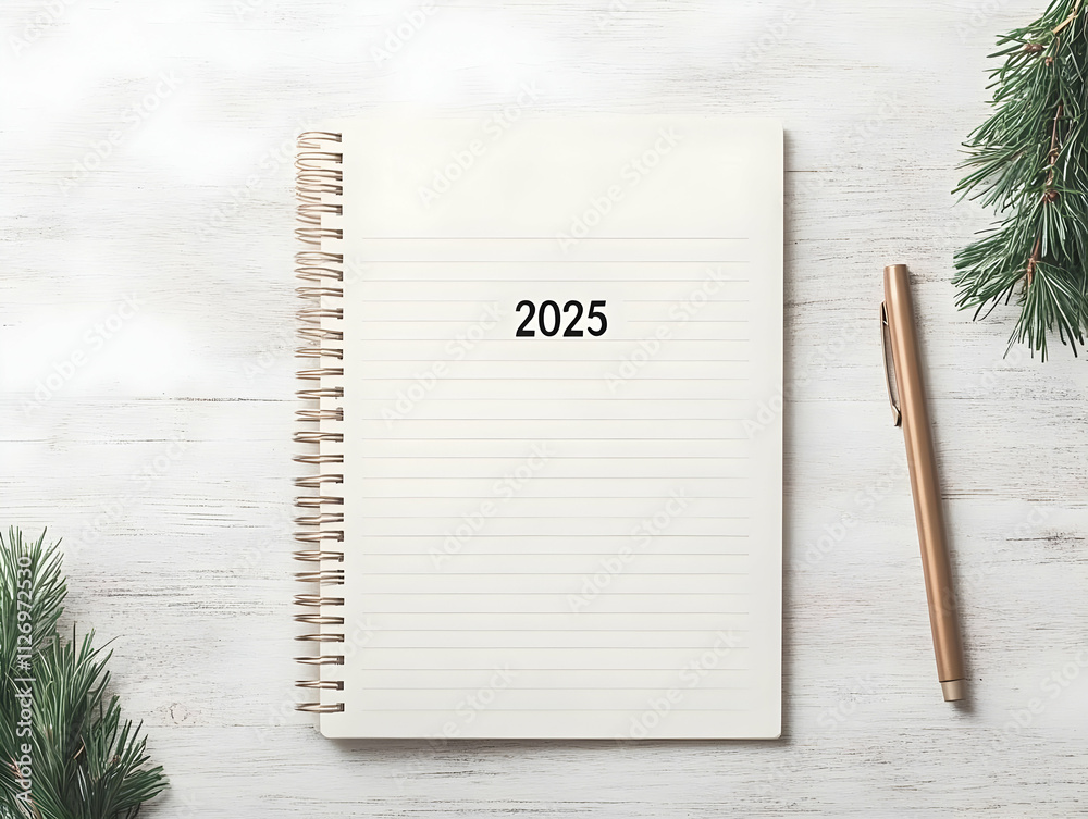 2025 New Year's Resolution Notebook Stock Illustration | Adobe Stock