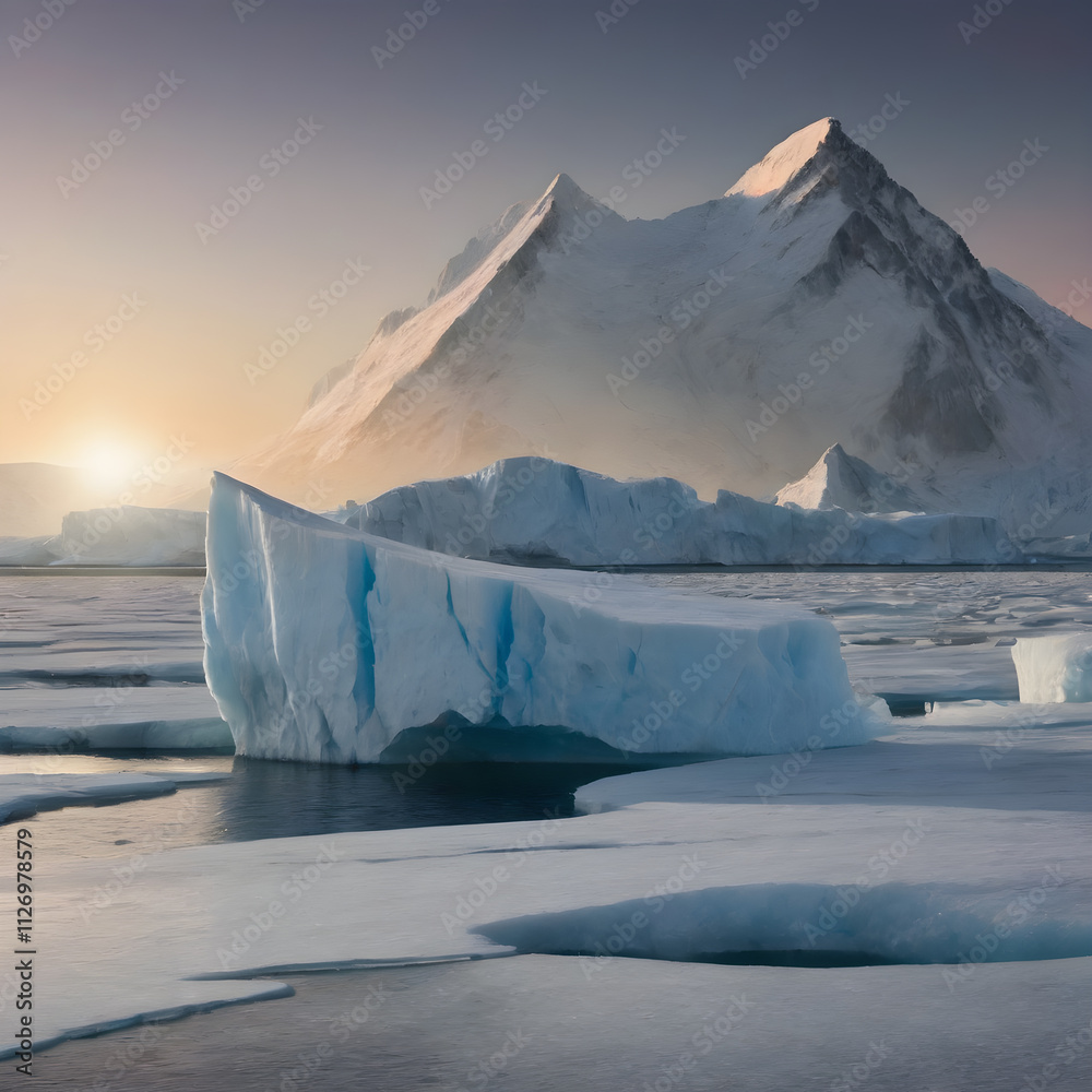 Global warming and melting of ice in the Arctic. Climate change on ...