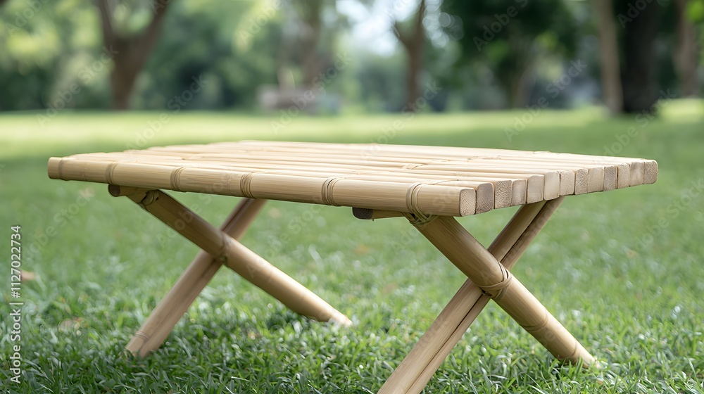Eco-friendly bamboo furniture for sustainable living. A simple wooden ...