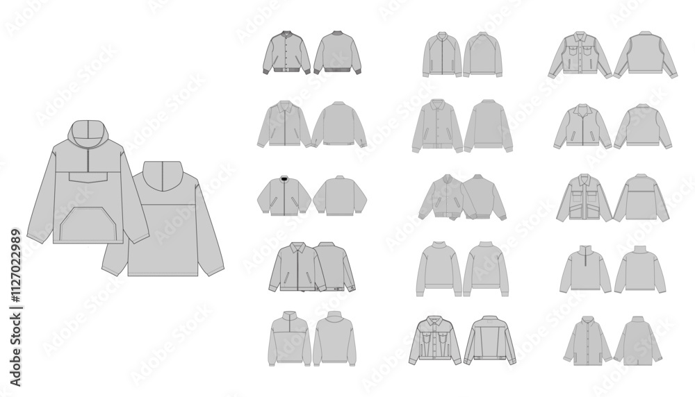 Set of Varsity Jacket - Activewear Jacket Design with Pocket - Jackets ...