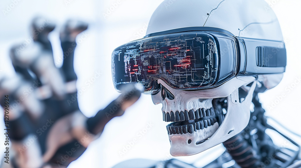 Skeleton Robot in VR: A futuristic and enigmatic image of a robotic ...