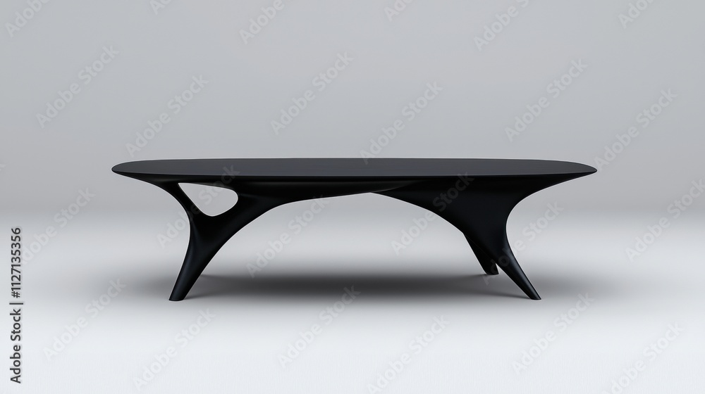 3d rendering of a modern coffee table. the table is black in color and ...