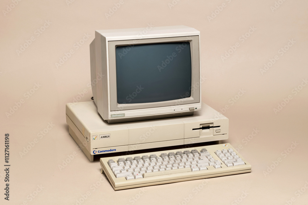 Pavia, Lombardy, Italy - October 12, 2024: Commodore Amiga 1000, first ...