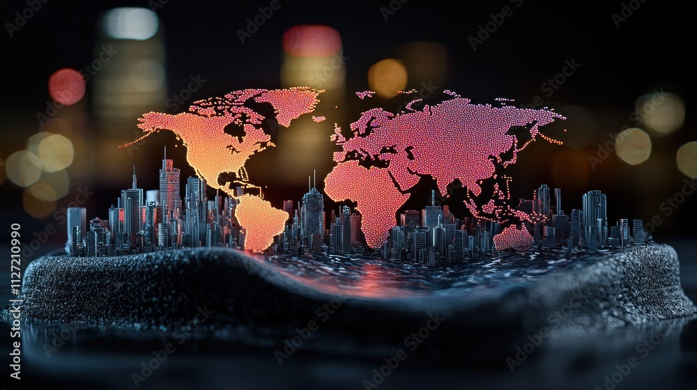 Digital Tech Inspired World Maps: A world map with interactive ...