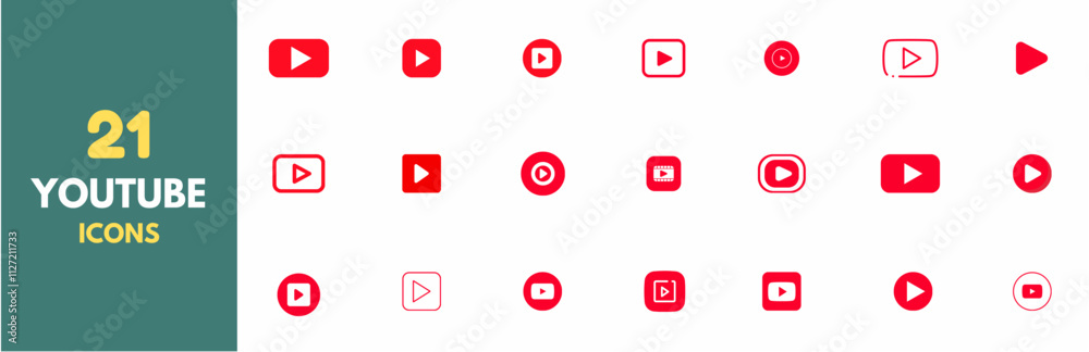 different YouTube icons, YouTube logos, Red YouTube play button ...