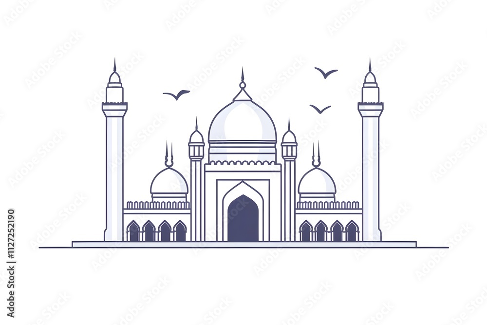 cartoon islamic mosque vector illustration. background for ramadan ...