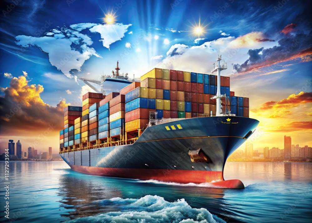 Efficient worldwide shipping network facilitating international freight ...