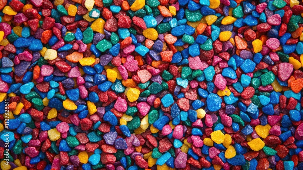 Colorful decorative pea gravel close-up texture ideal for landscaping ...