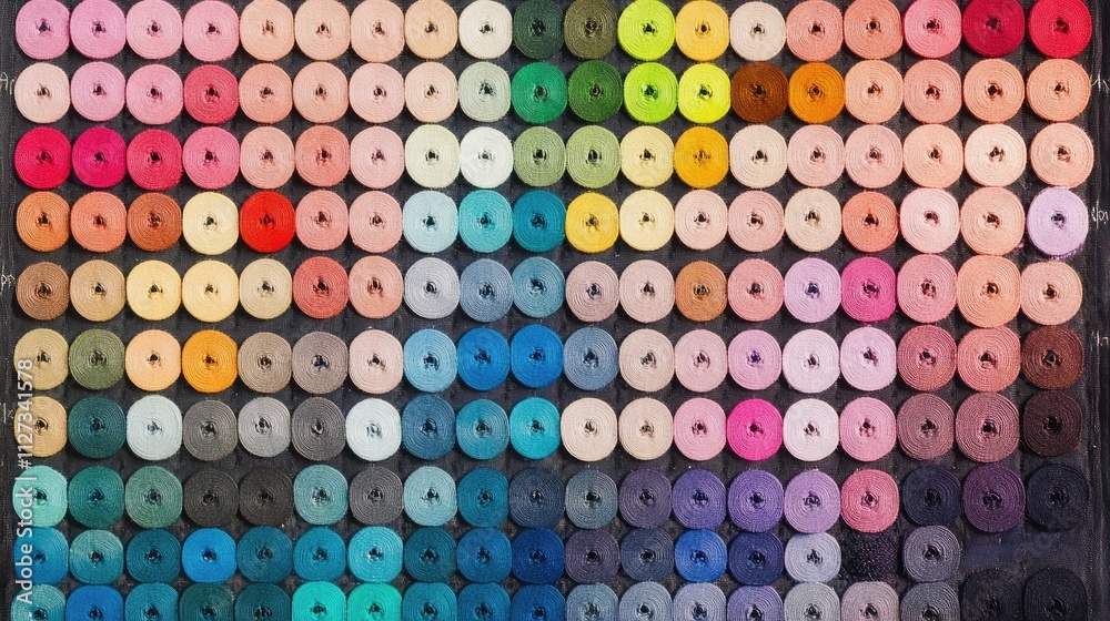 Color palette and thread selection map for designers showcasing a wide ...