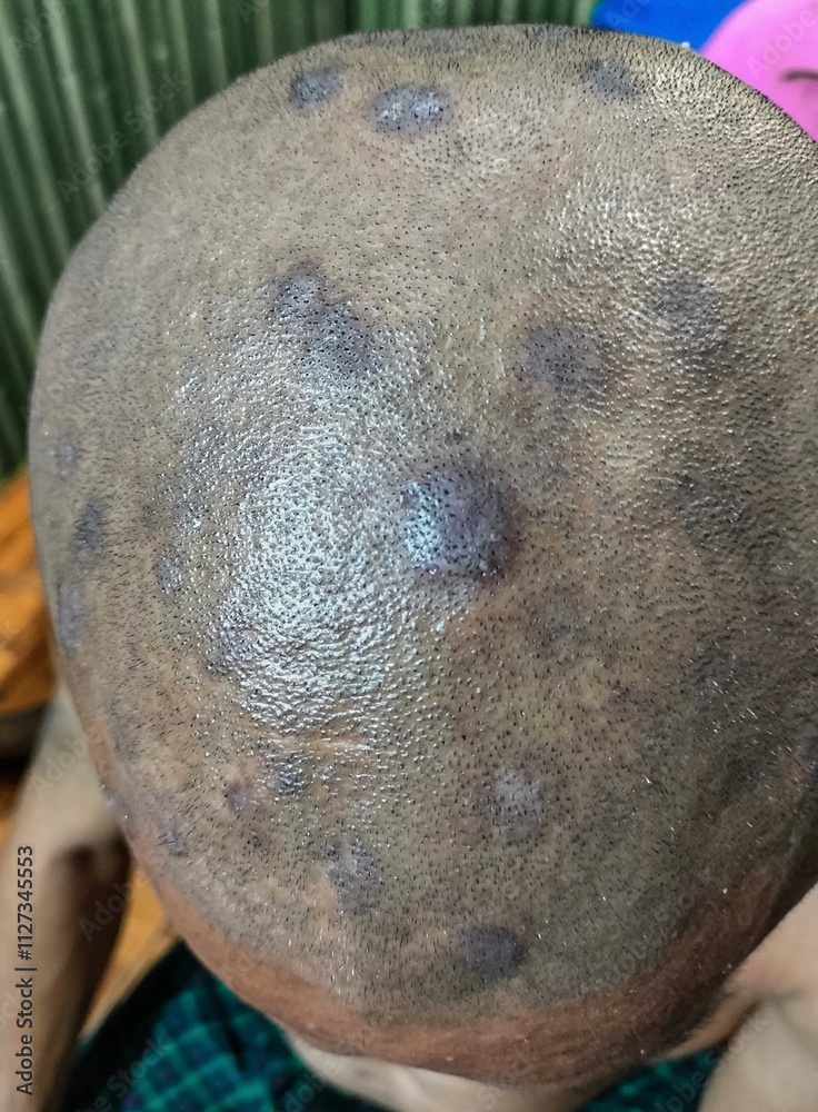 Tinea Capitis or Fungal Infection on the scalp of a patient Stock Photo ...