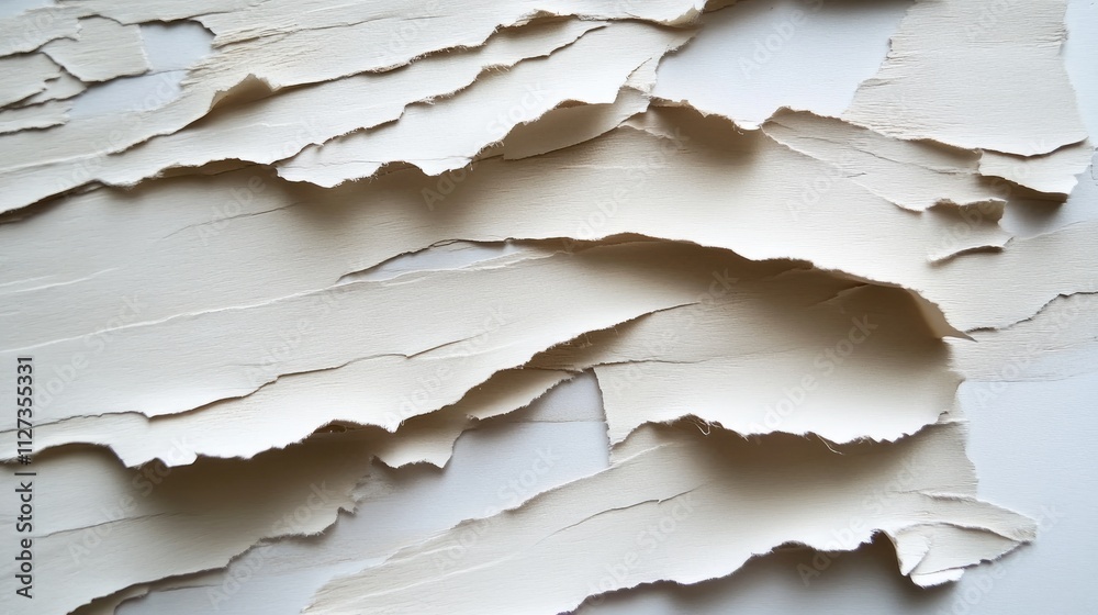 Ragged edge texture of aged Kraft paper creating a visually interesting ...