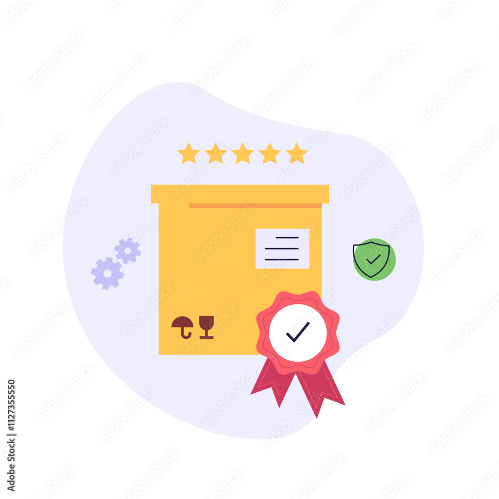 Product quality control illustration. Concept of product guarantee ...