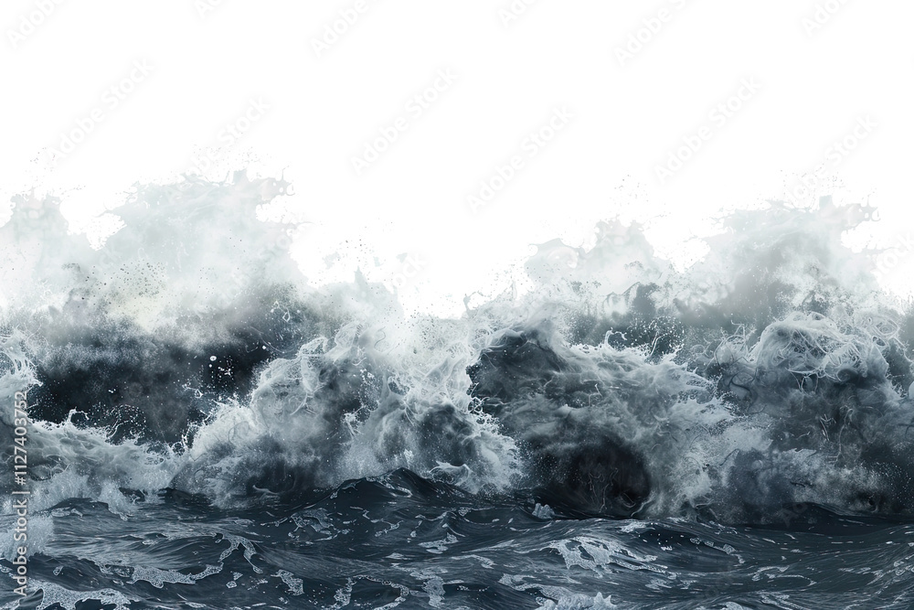 rough sea ocean dark deep blue color with big waves tsunami hurricane ...